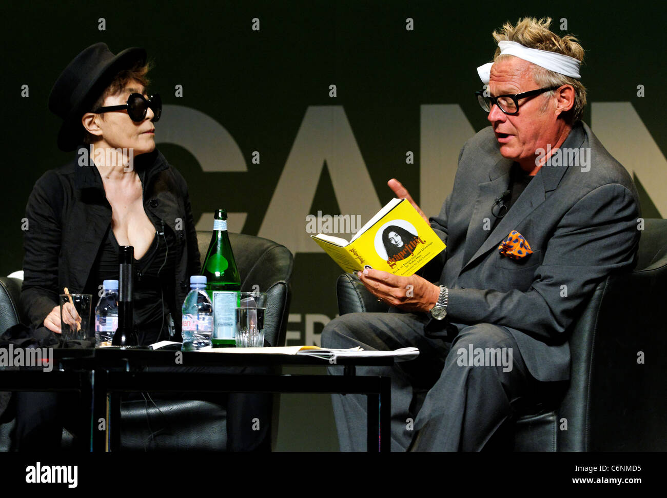 Grey CEO Tim Mellors interviews Yoko Ono on stage during the Grey Music ...