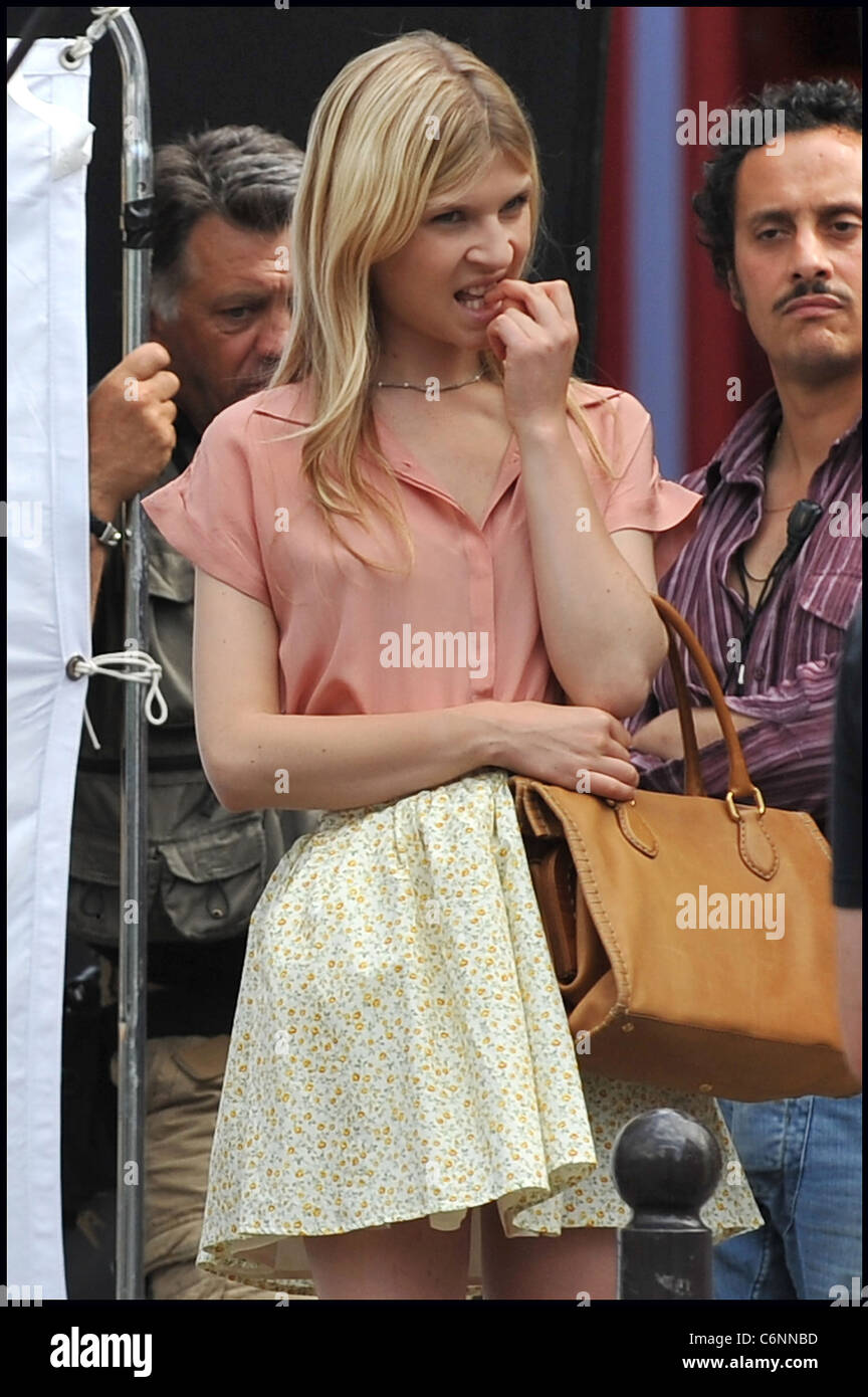 Clemence Poesy, on the set of 'Gossip Girl' Paris, France - 06.07.10 ...