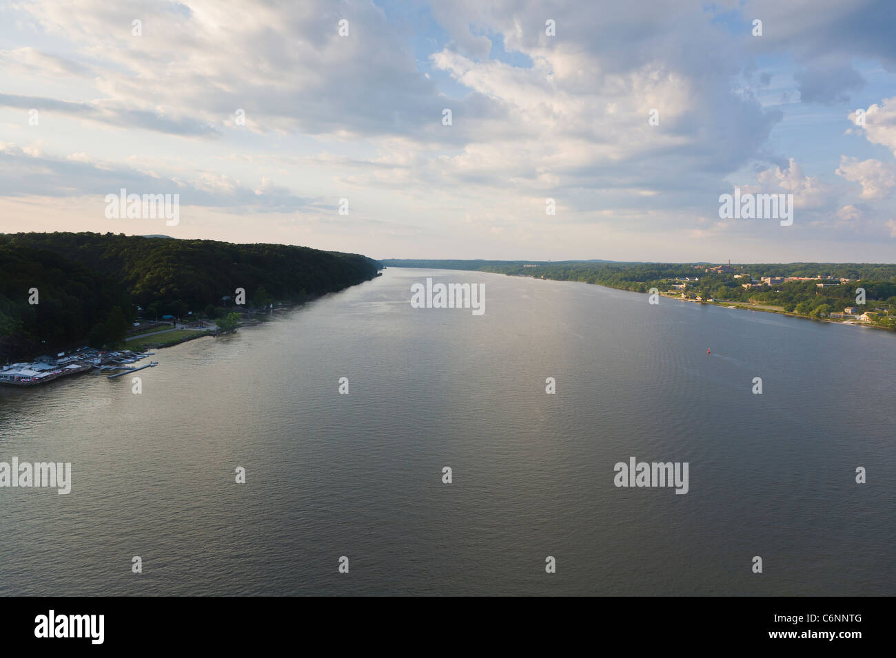Hudson River from the Walkway Over the Hudson bridge in New York State ...