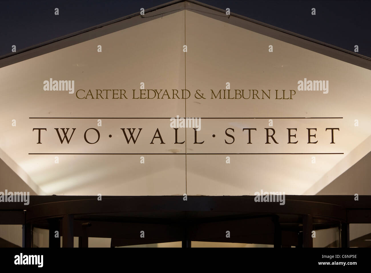 Carter Ledyard & Milburn LLP office is pictured at two Wall Street in ...
