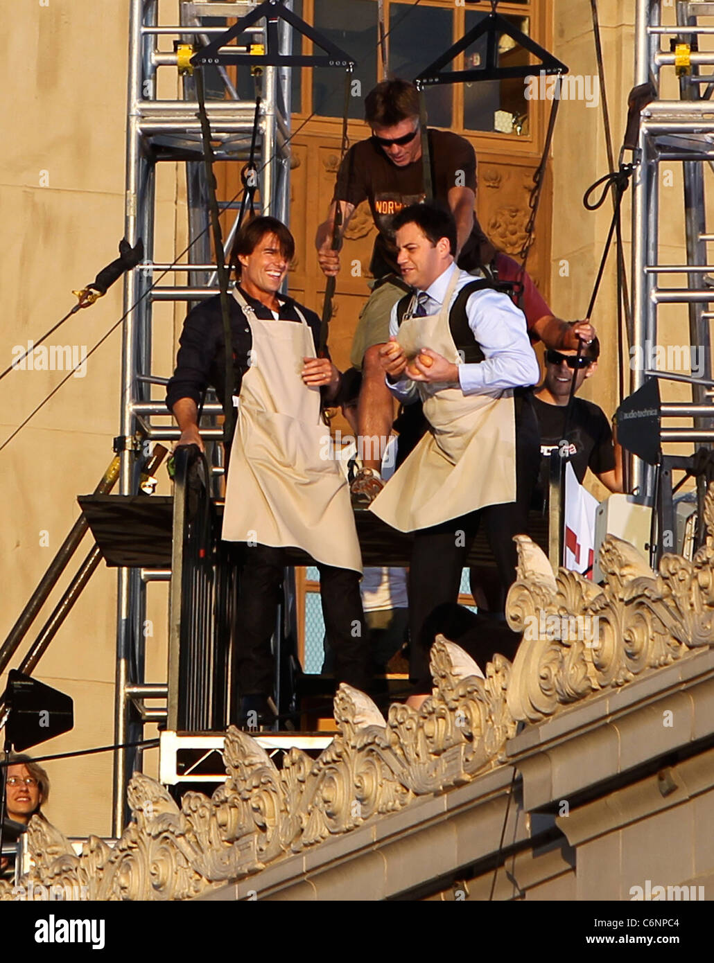 Tom Cruise and Jimmy Kimmel hanging on a harness outside El Capitan ...