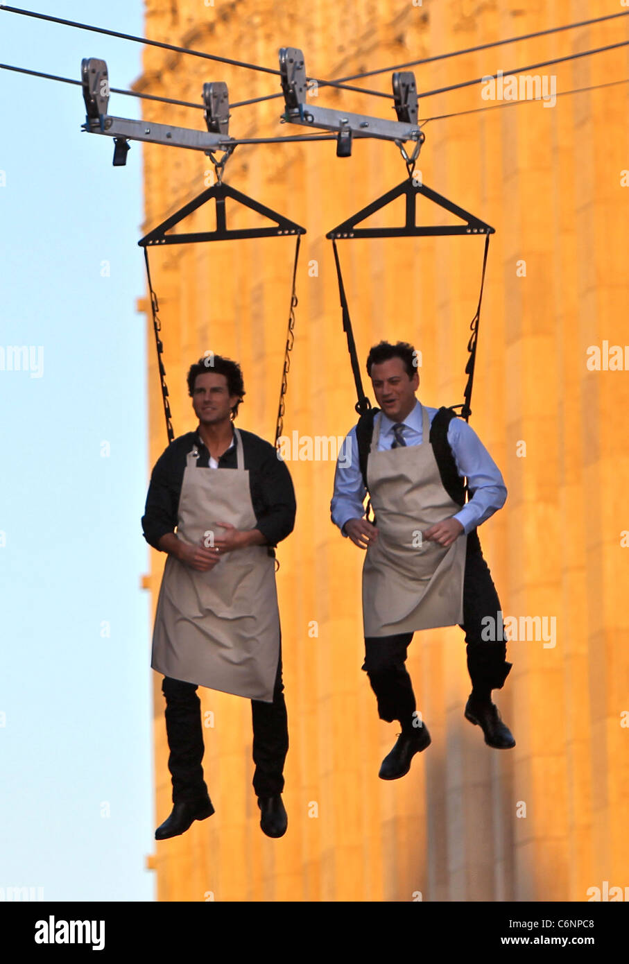 Tom Cruise and Jimmy Kimmel hanging on a harness outside El Capitan ...