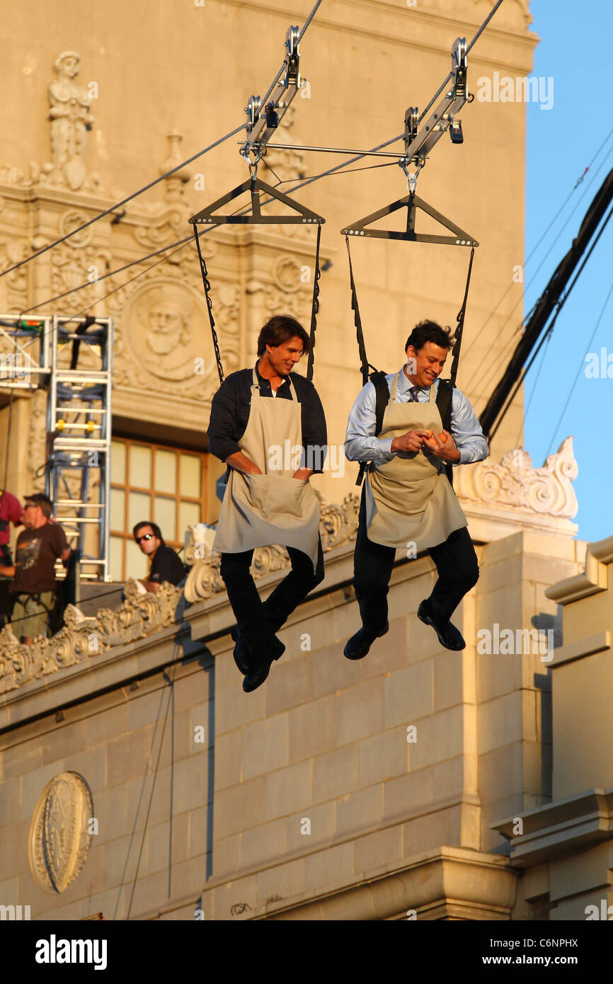 Tom Cruise and Jimmy Kimmel hanging on a harness outside El Capitan ...