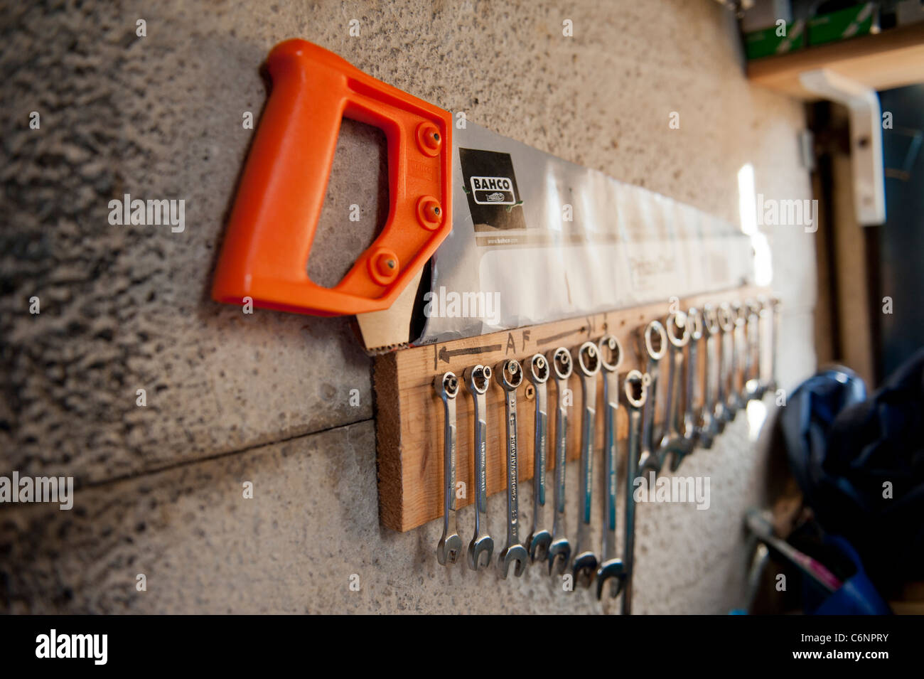 Tools in a tool shed Stock Photo - Alamy