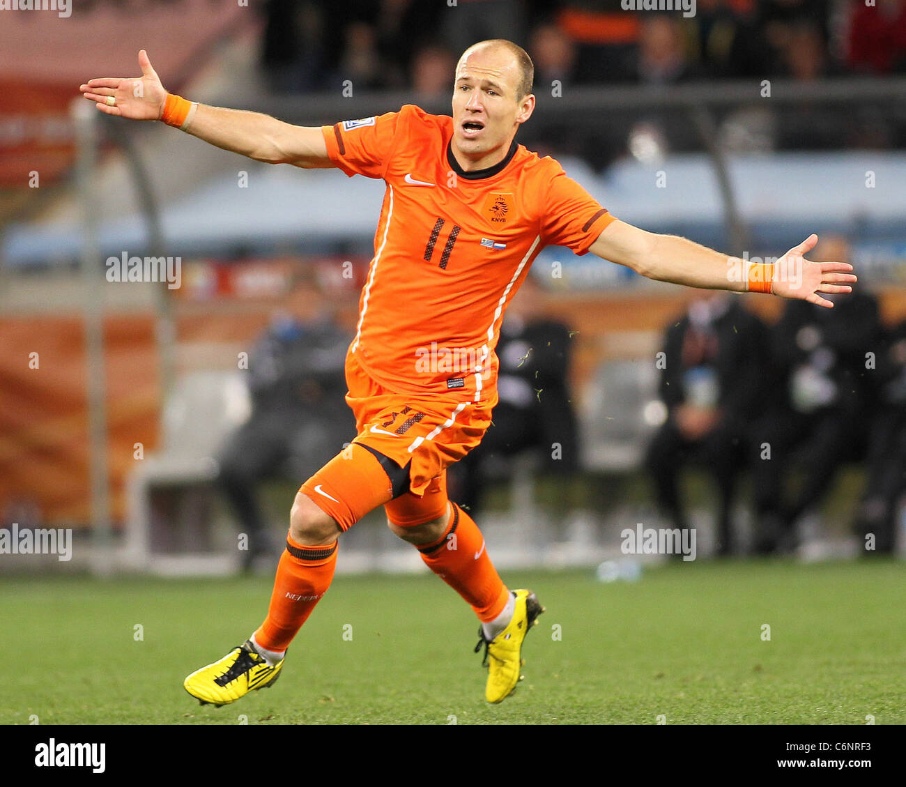 Arjen Robben after scoring the winning goal FIFA World Cup 2010 Semi ...