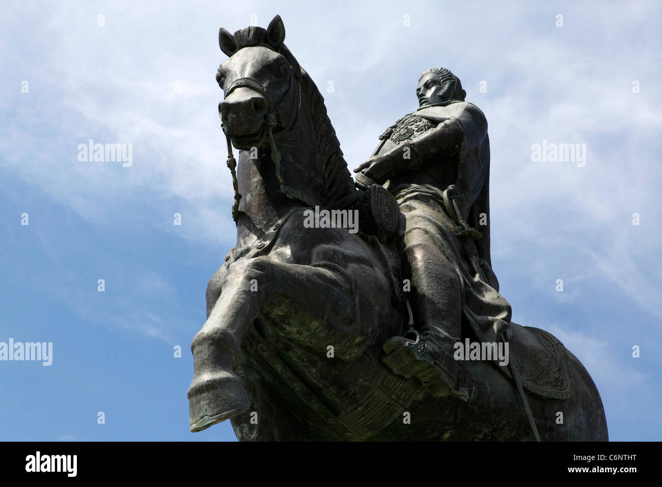 Statue of Dom Joao VI the King of Portugal and Brazil in Foz do Douro ...