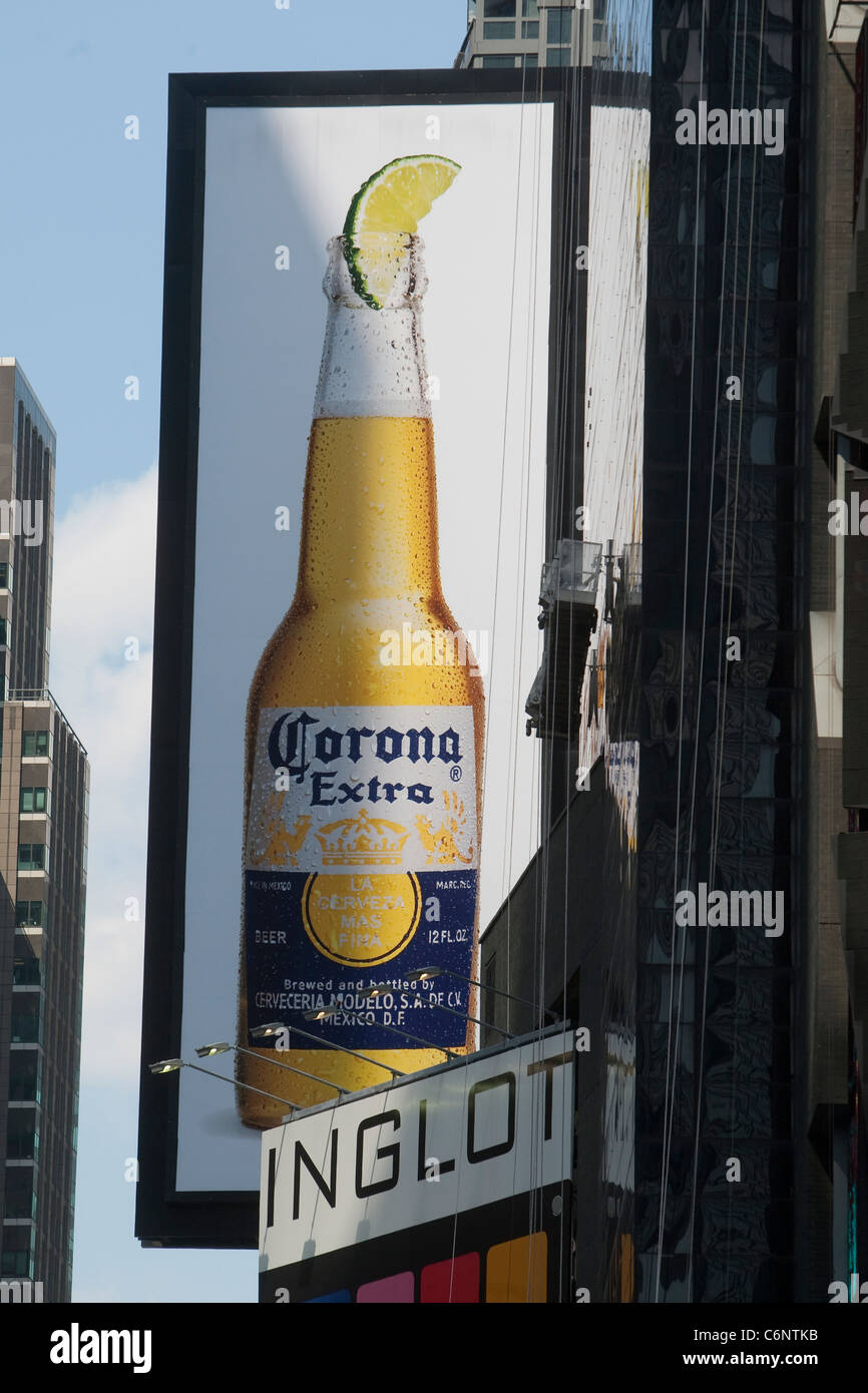 Corona Extra advertising board is pictured on Times Square in the New ...