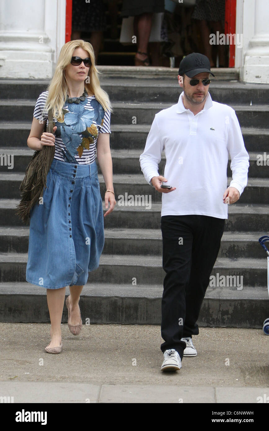 Claudia Schiffer and Matthew Vaughn after dropping their children at ...