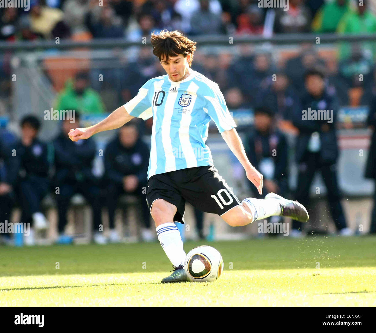 Lionel Messi 2010 South Africa Football World Cup between Argentina and ...