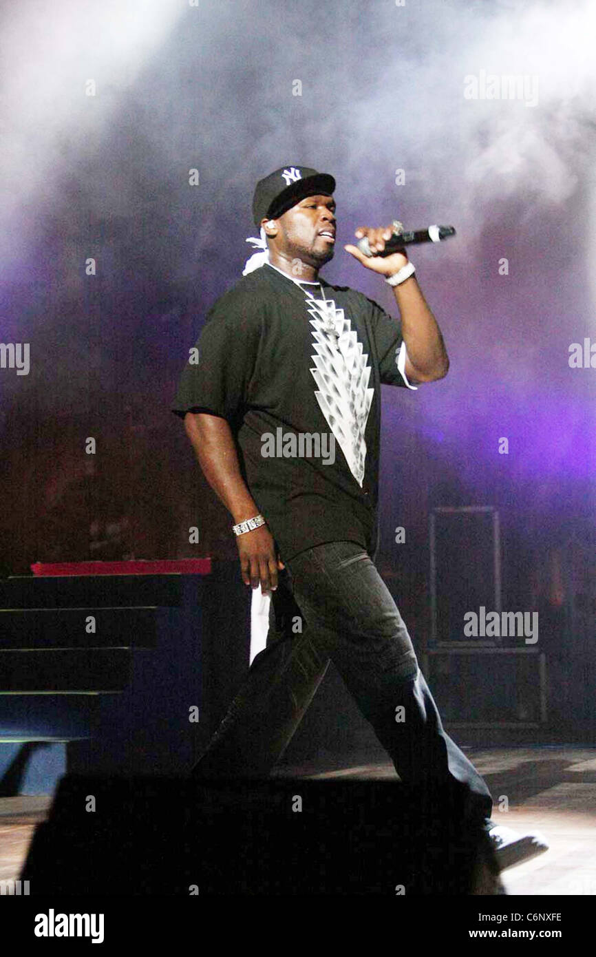 American rapper 50 Cent aka Curtis Jackson performing in Sau Paulo Sau ...