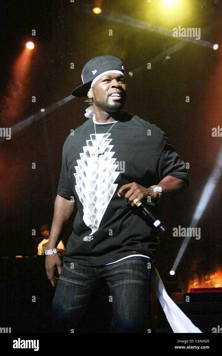 American rapper 50 Cent aka Curtis Jackson performing in Sau Paulo Sau ...
