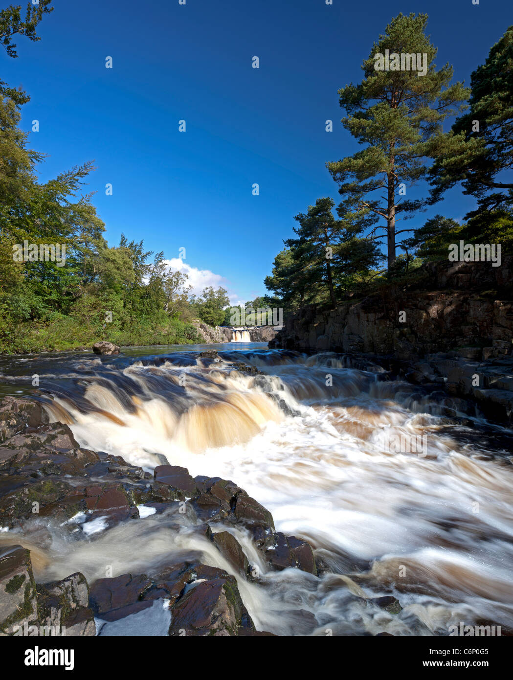A summer's day Low Force Waterfall near Middleton-in-Teesdale, County ...