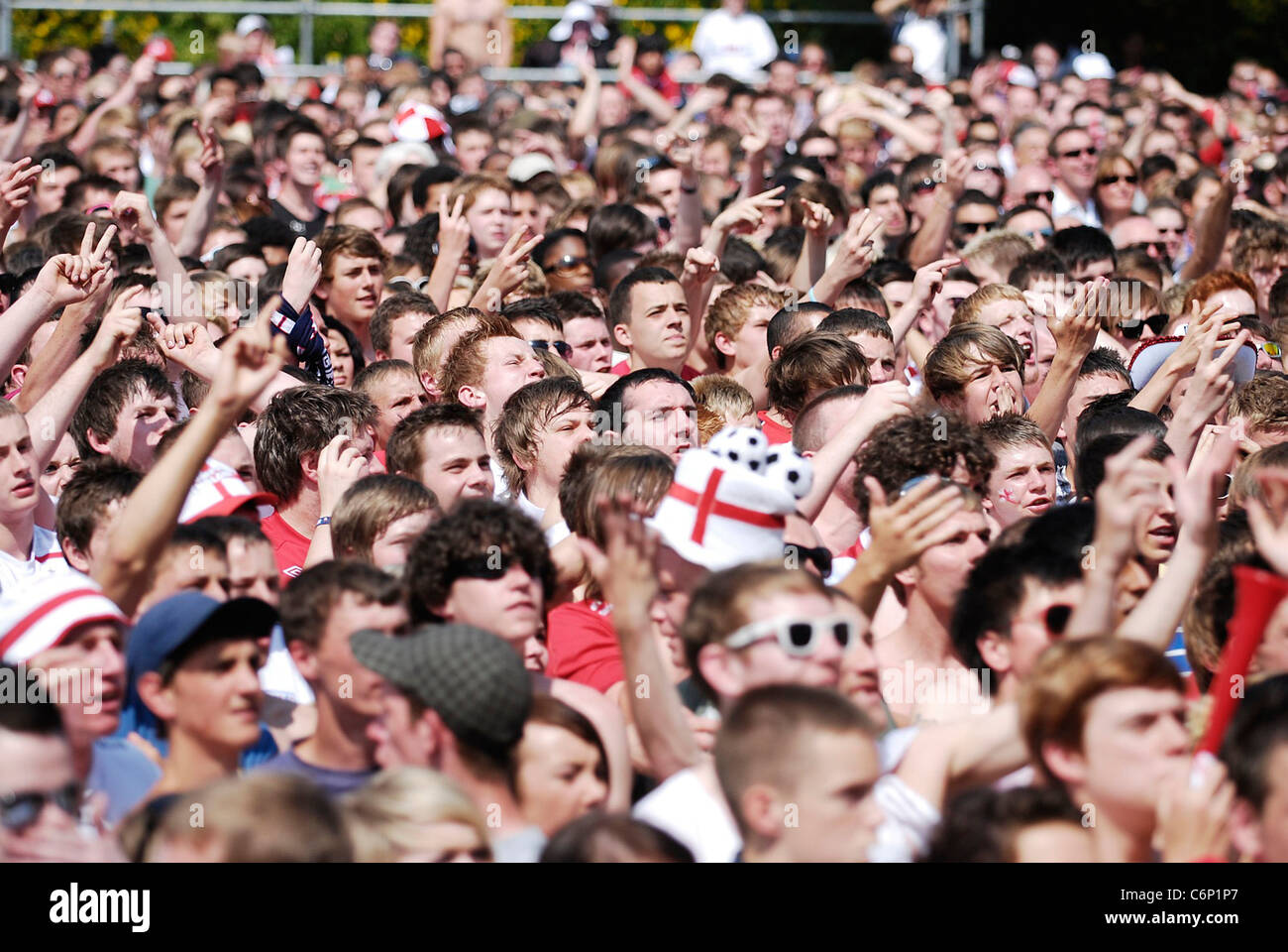 Dejected England fans watching the World Cup match against Germany at ...