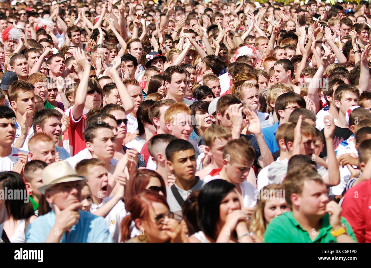 Dejected England fans watching the World Cup match against Germany at ...