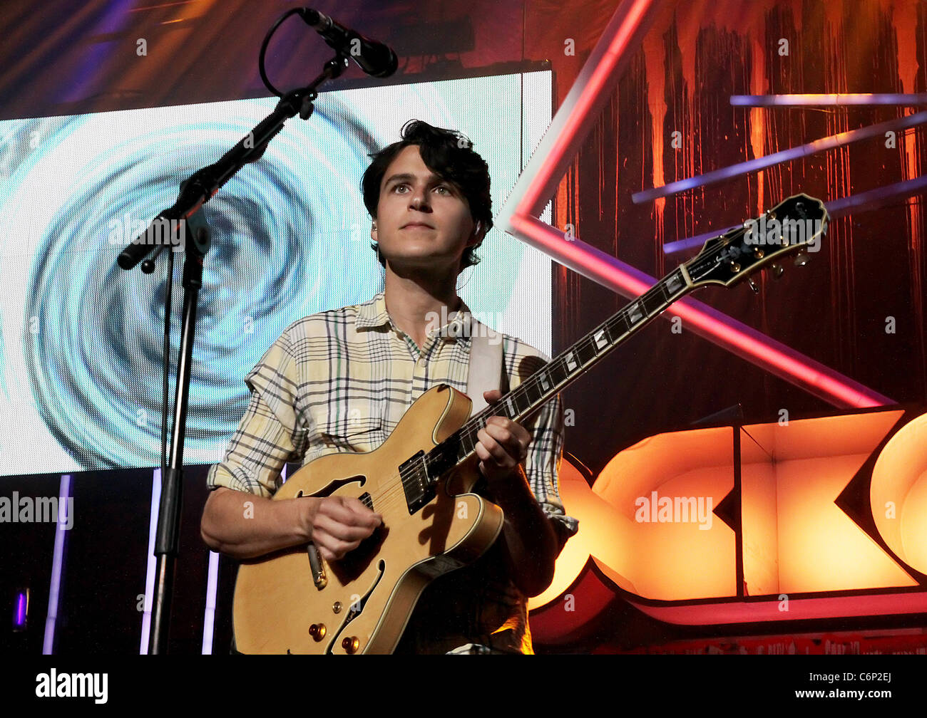 Vampire Weekend performing at Manchester Evening Apollo Theatre as part ...