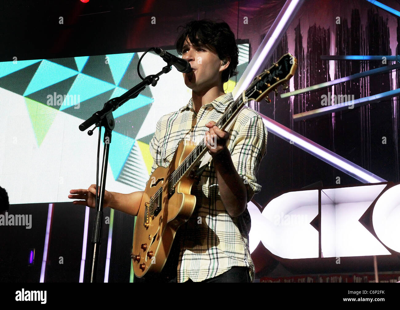 Vampire Weekend performing at Manchester Evening Apollo Theatre as part ...