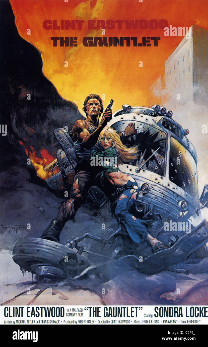 THE GAUNLET Poster for 1977 Malpaso productions film with Clint ...