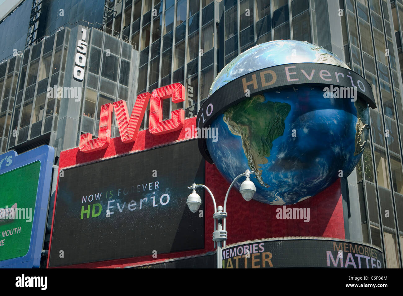 JVC advertising is pictured on Times Square in the New York City ...