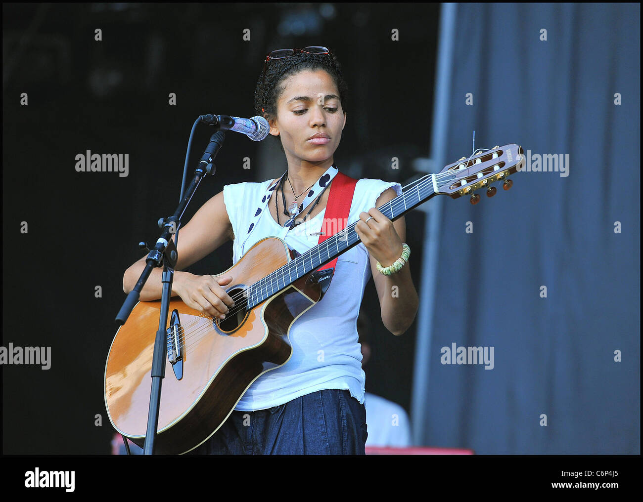 Nneka Egbuna of Nneka, performing at the Solidays music festival. The ...