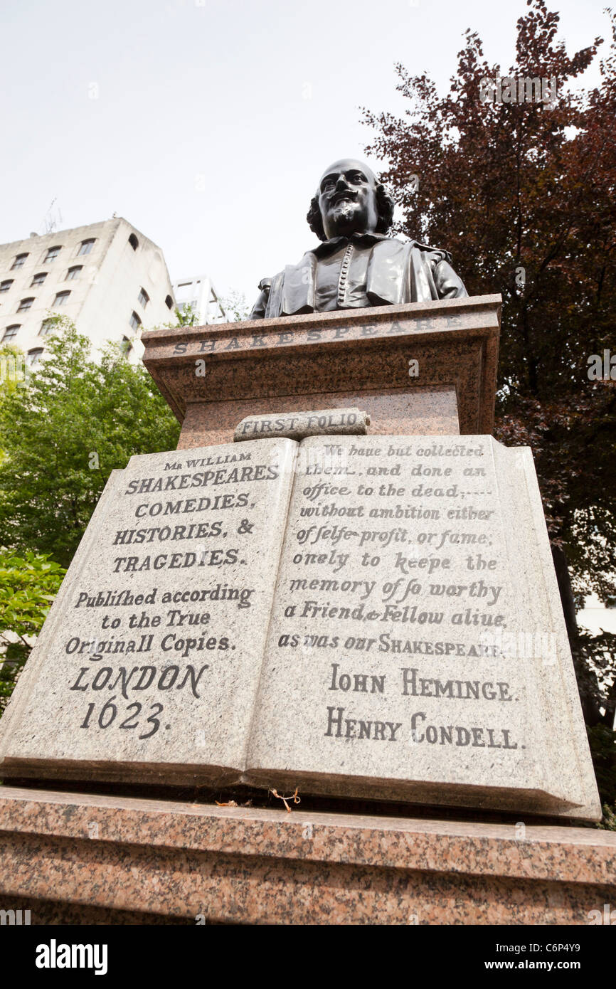 Bust of William Shakespeare commemorating John Heminge and Henry ...
