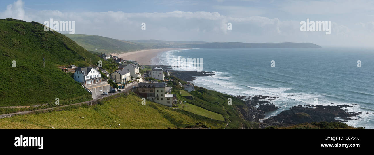 Looking along the North Devon Coastline towards Woolacombe Bay from ...