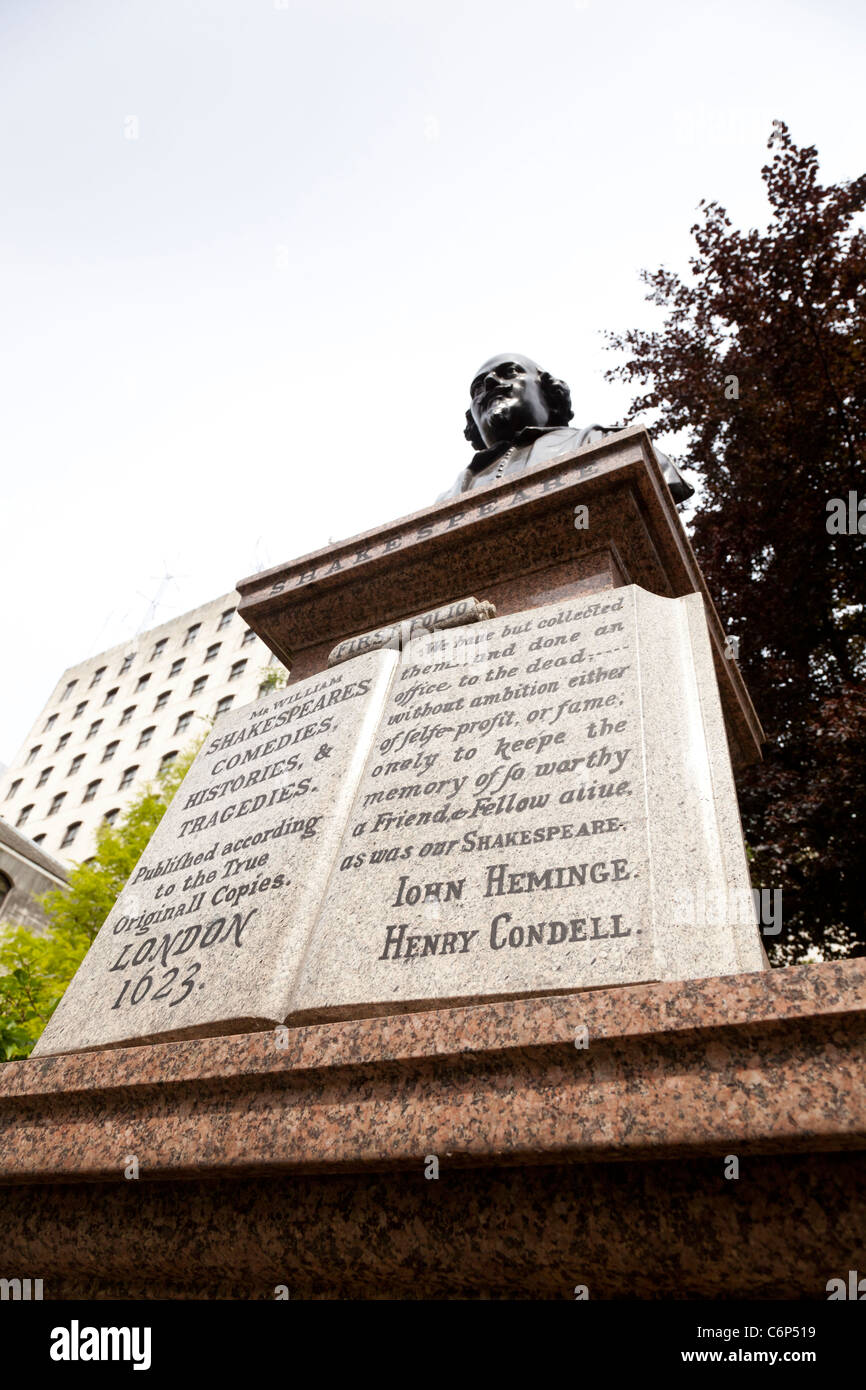 Bust of William Shakespeare commemorating John Heminge and Henry ...