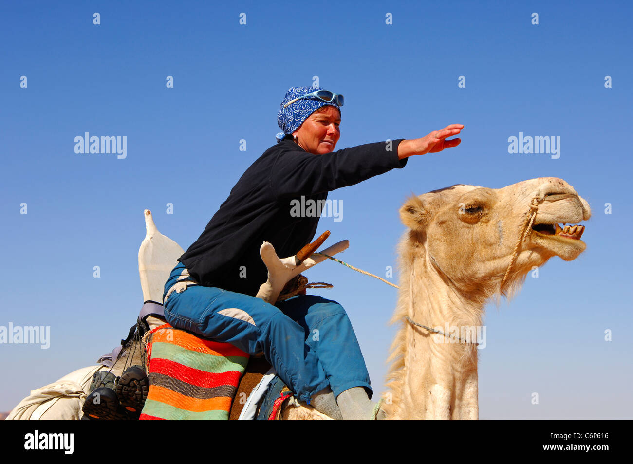 Woman rides camel sahara hi-res stock photography and images - Alamy