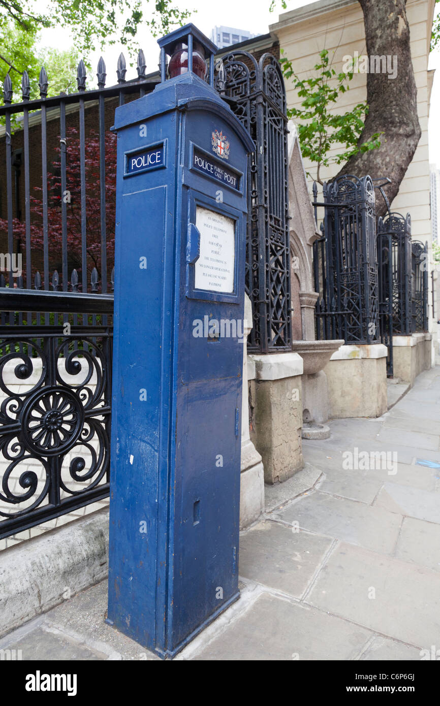 An old Police public telephone post, London, England Stock Photo - Alamy
