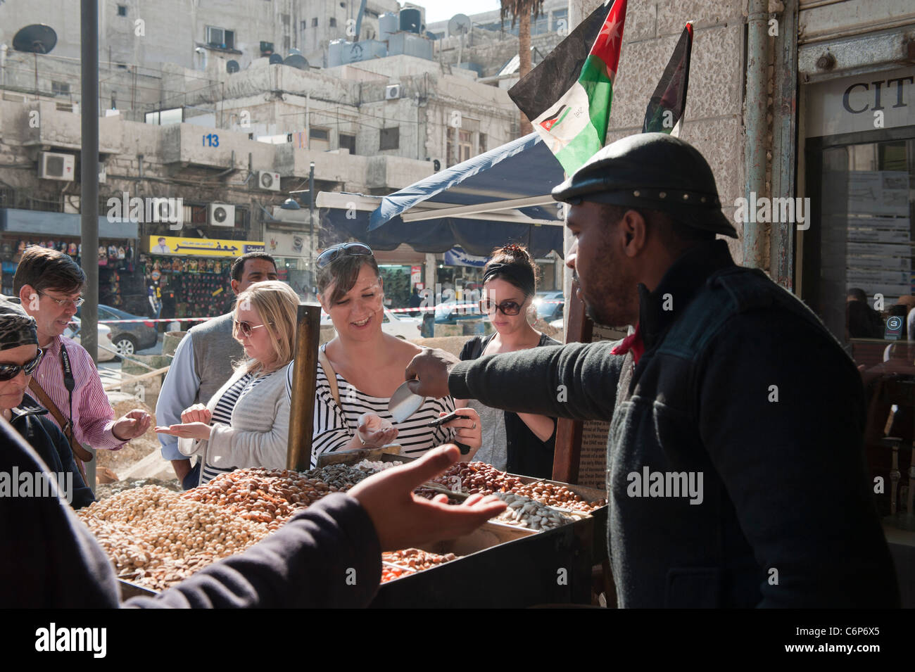 street nut roaster trader. Amman Jordan Stock Photo - Alamy