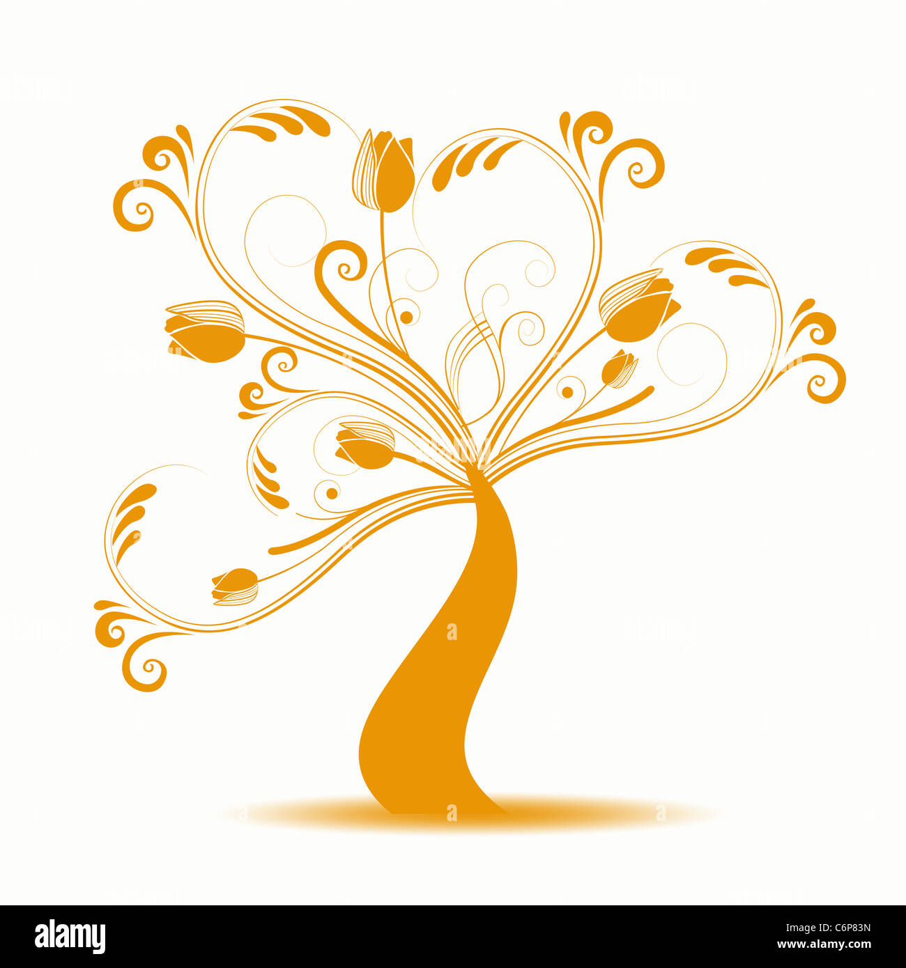 Beautiful abstract art tree on white background Stock Photo - Alamy