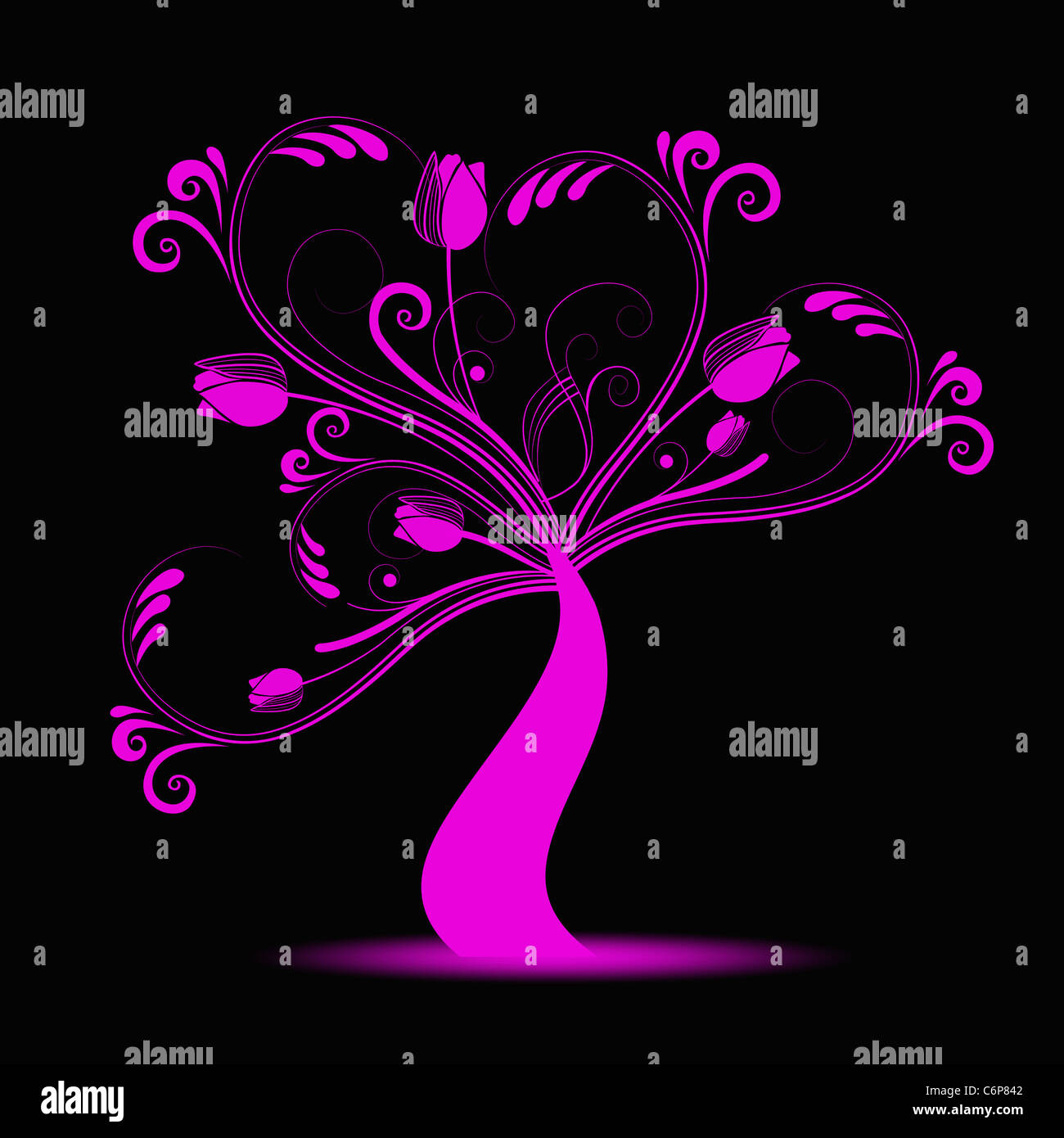 Beautiful abstract art tree on white background Stock Photo - Alamy
