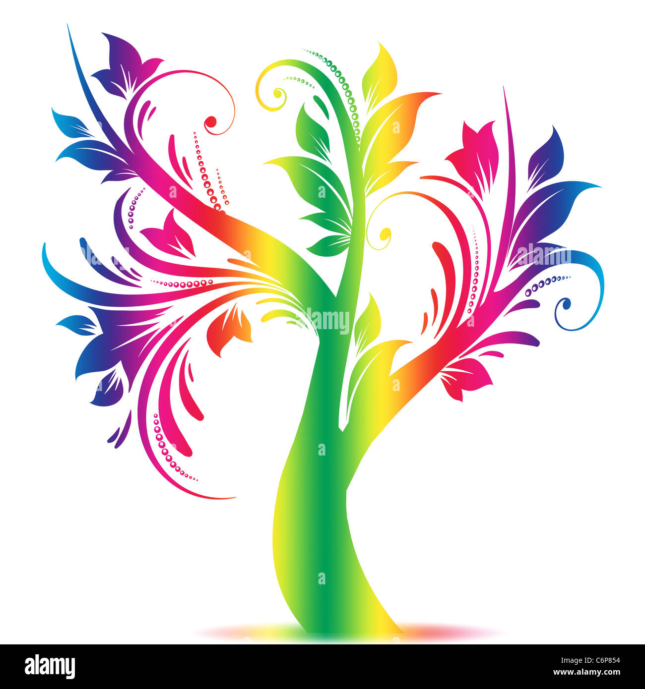 colorful art tree isolated on white background Stock Photo - Alamy