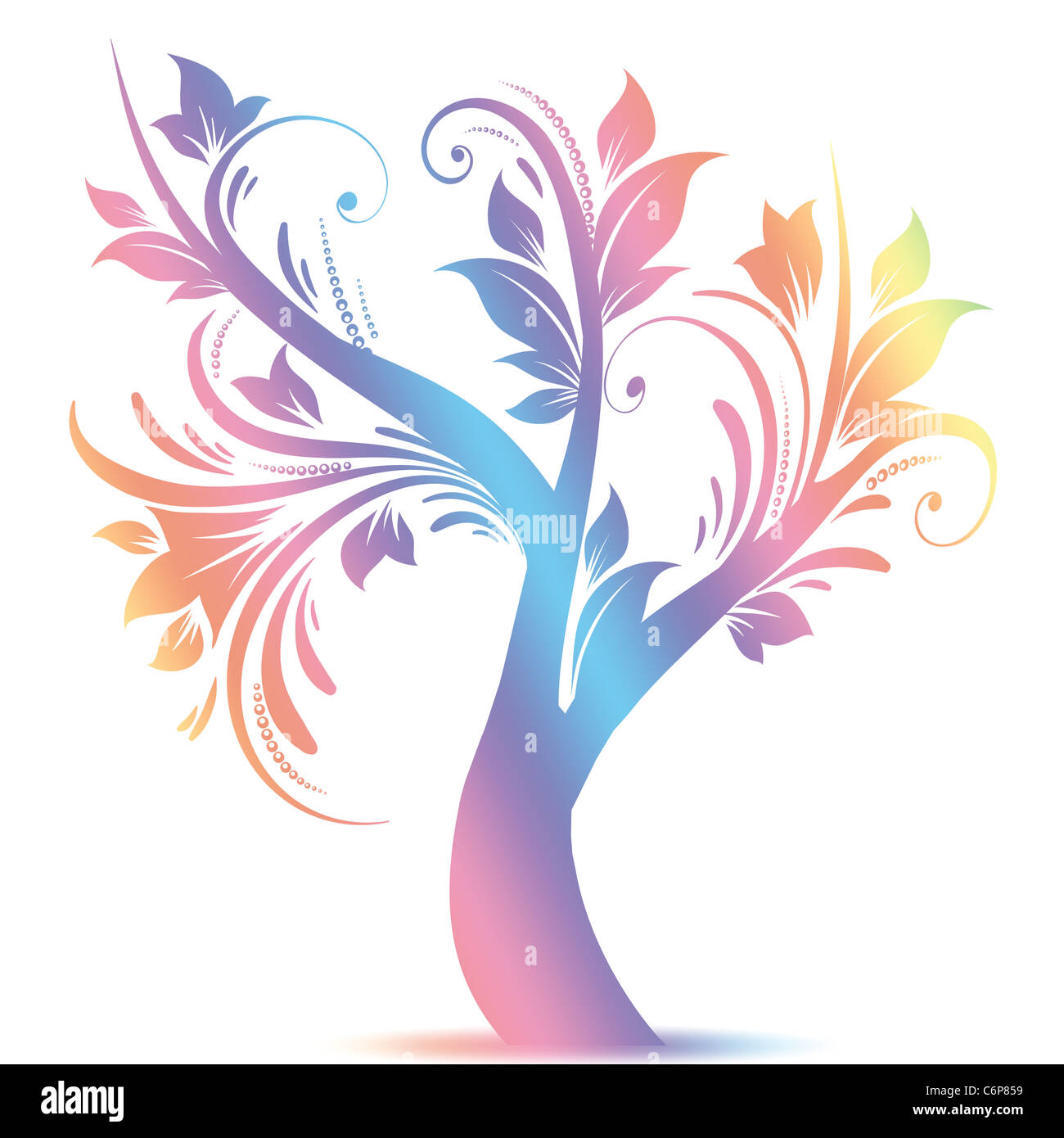 colorful art tree isolated on black background Stock Photo - Alamy