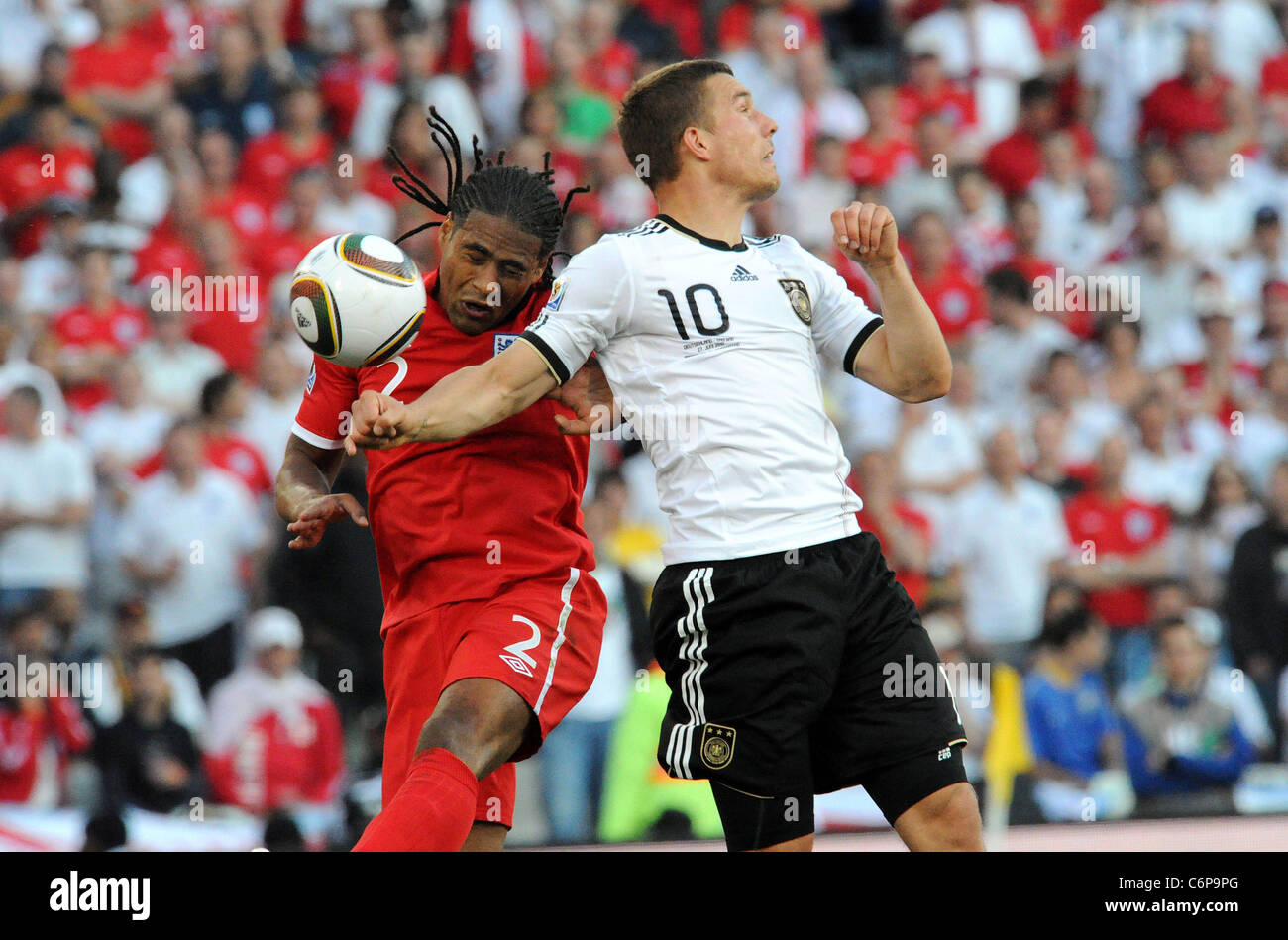 Aaron Lennon and Lukas Podolski FIFA World Cup 2010 - Germany v England ...