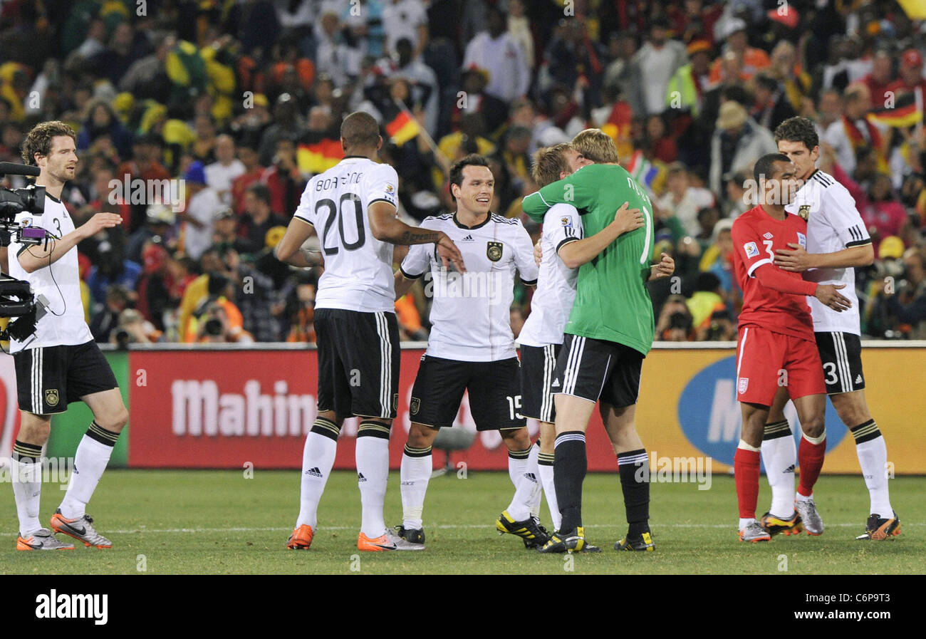 German players celebrate FIFA World Cup 2010 - Germany v England (4-1 ...