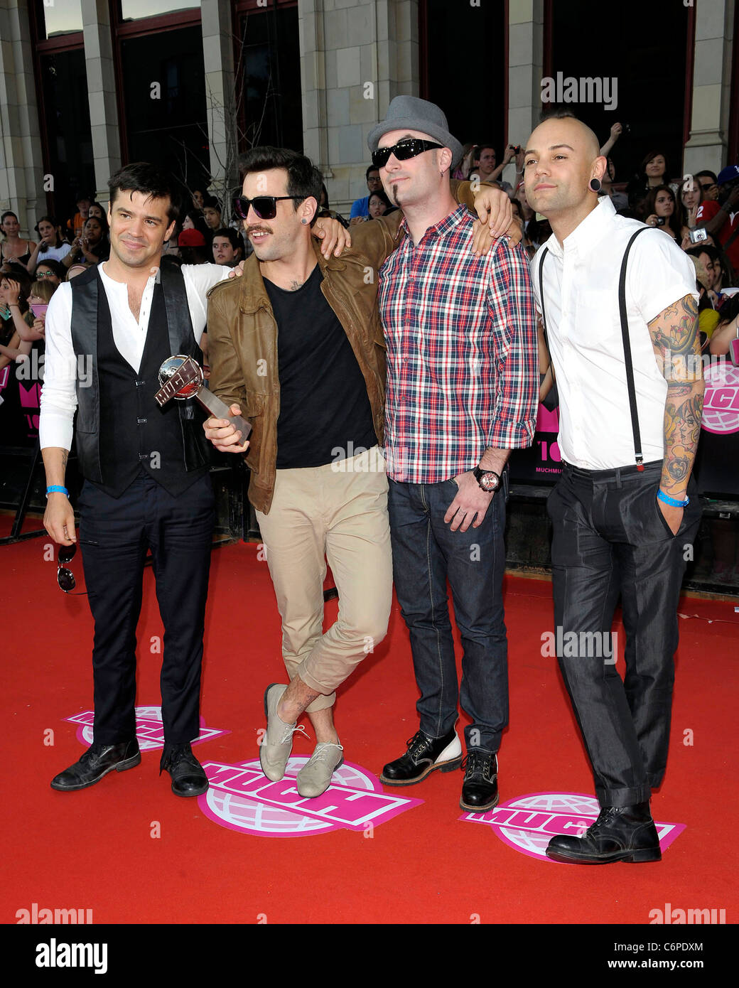 Jacob Hoggard, Tommy Mac, Dave Rosin, Chris Crippin of band Hedley 2010 ...
