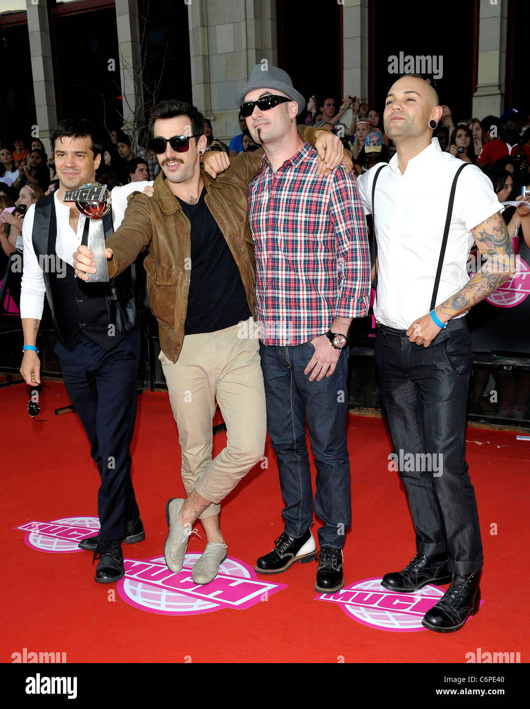 Jacob Hoggard, Tommy Mac, Dave Rosin, Chris Crippin of band Hedley 2010 ...