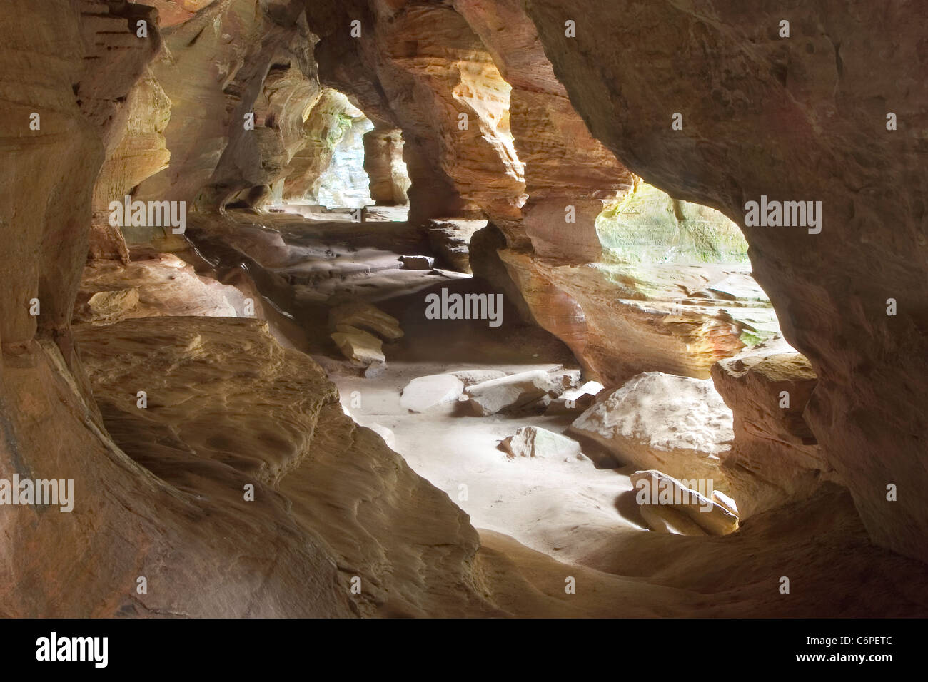 The Rock House, A Cave Structure Inside Of A Cliff Face In The Hocking ...