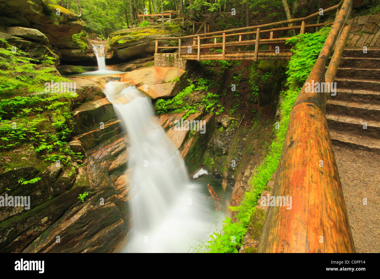 Trail at Sabbaday Falls, Kancamagus Highway, Waterville Valley, White ...
