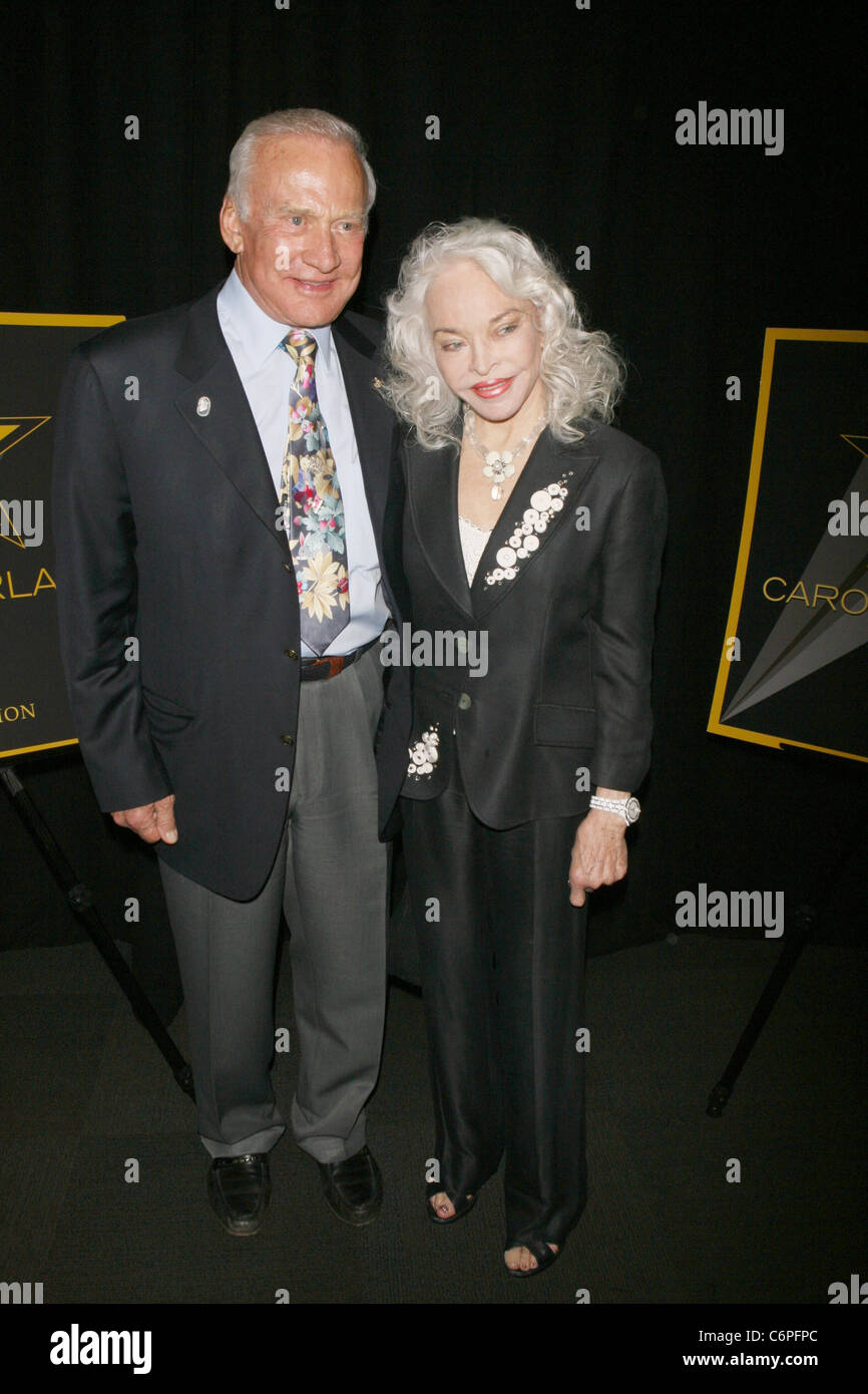Buzz Aldrin, Lois Driggs Cannon attending a special cocktail party to ...