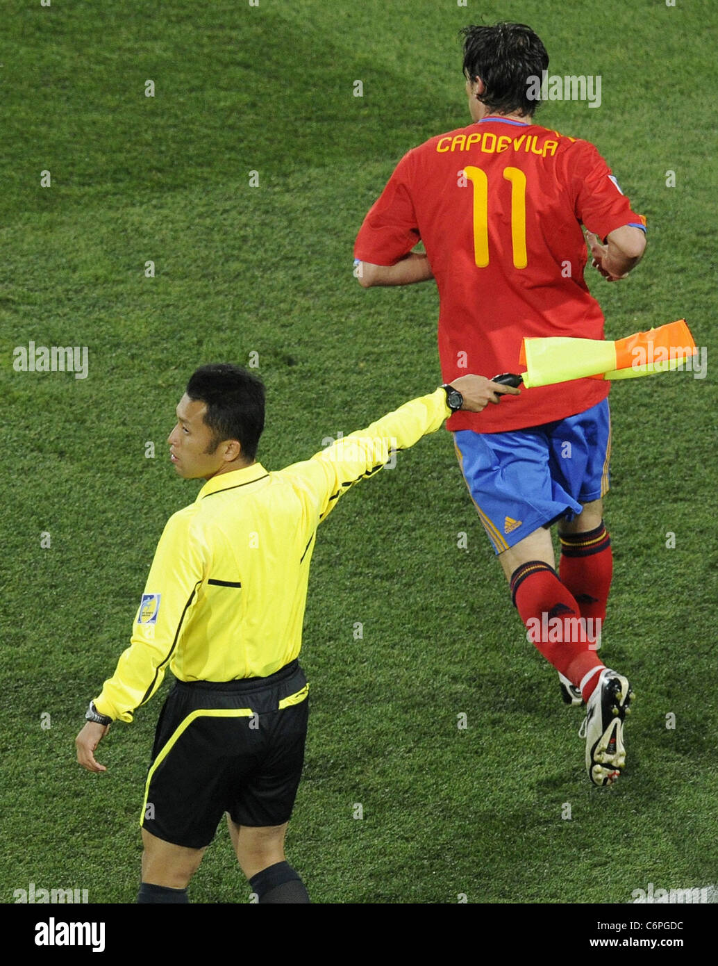 Line referee Toru Sagara of Japan 2010 FIFA World Cup - Spain v ...