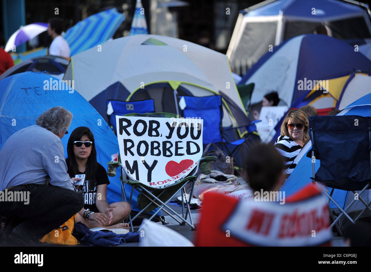 Dedicated fans camp outside the Nokia L.A. Live, a full three days ...