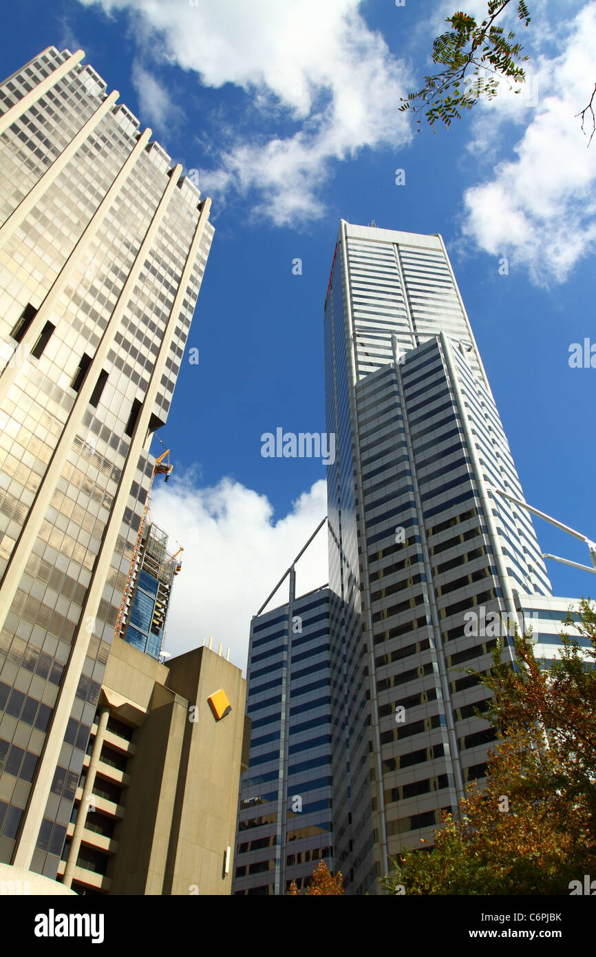Famous city buildings with beautiful azure sky. Perth, Western ...