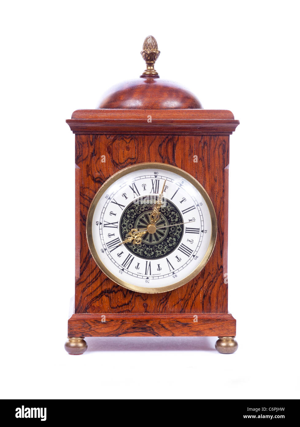 Vintage antique wood clock Cut Out Stock Images & Pictures - Alamy