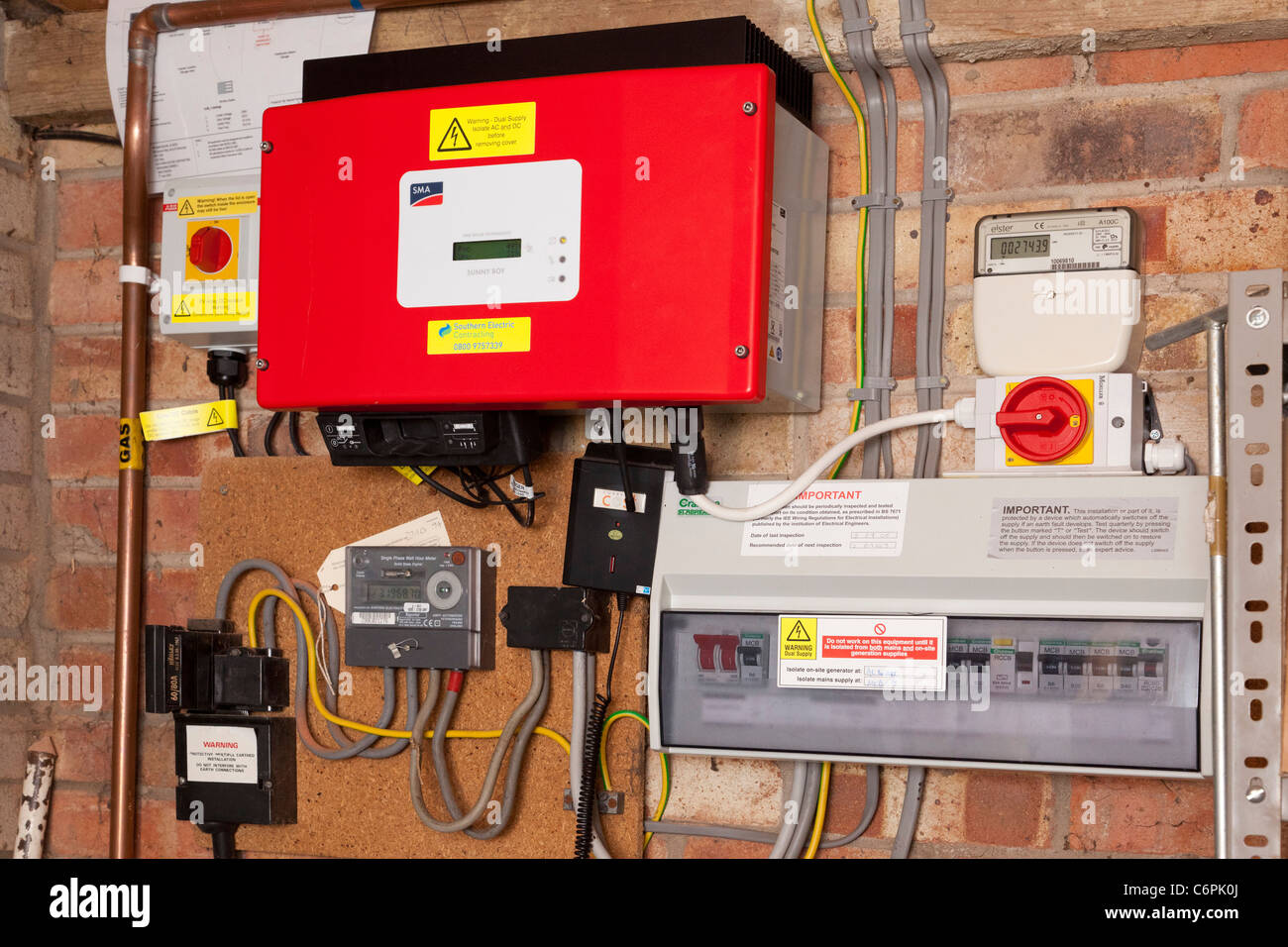 energy feed in inverter connected to electric meter generated from ...