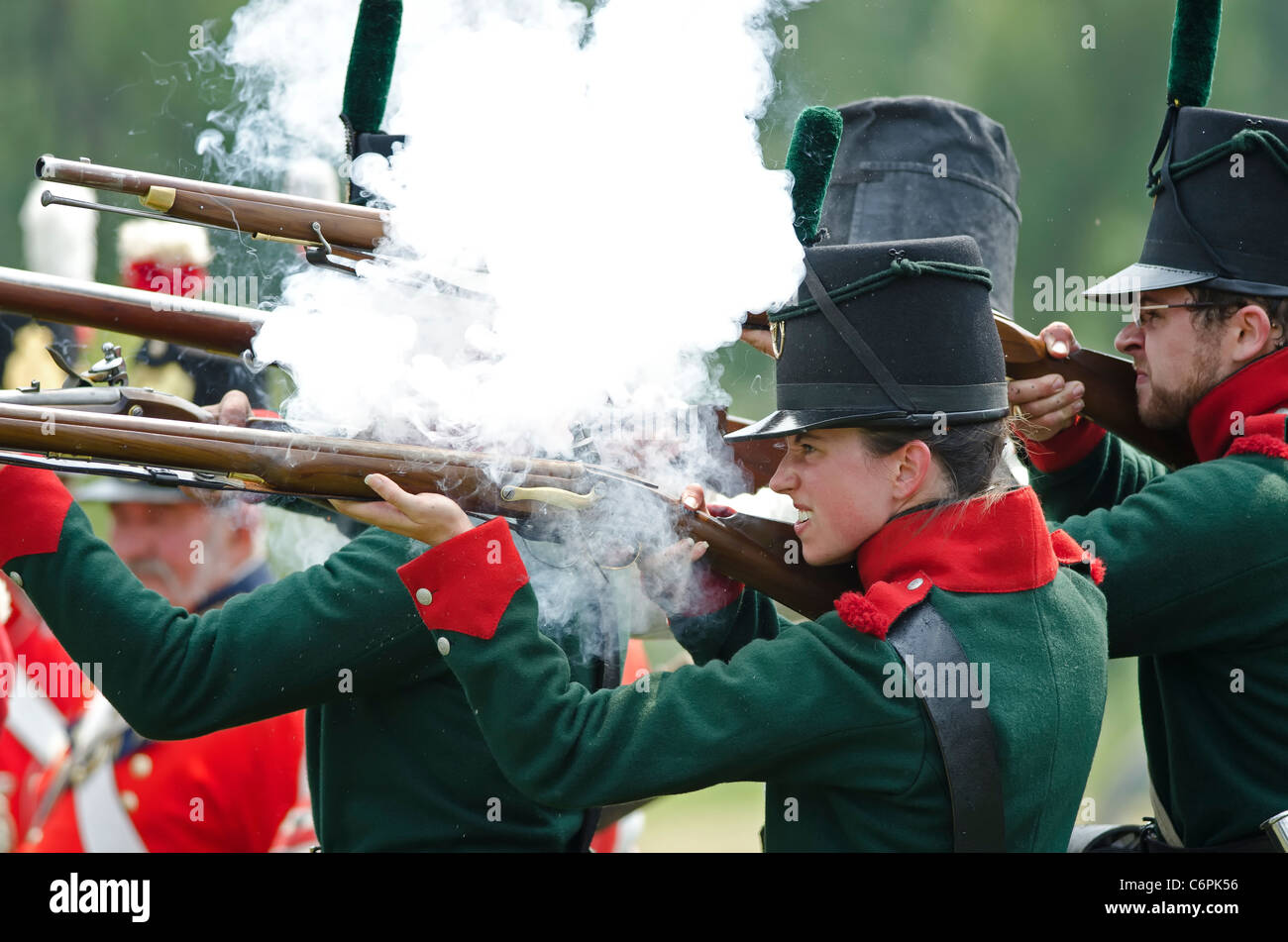 British Infantry fire on the American Infantry at the annual Siege of ...