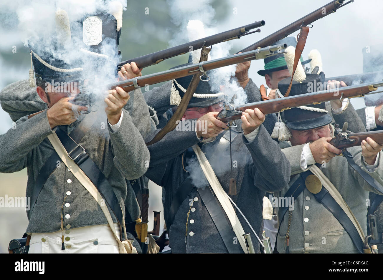 American Infantry fire on the British Infantry at the annual Siege of ...