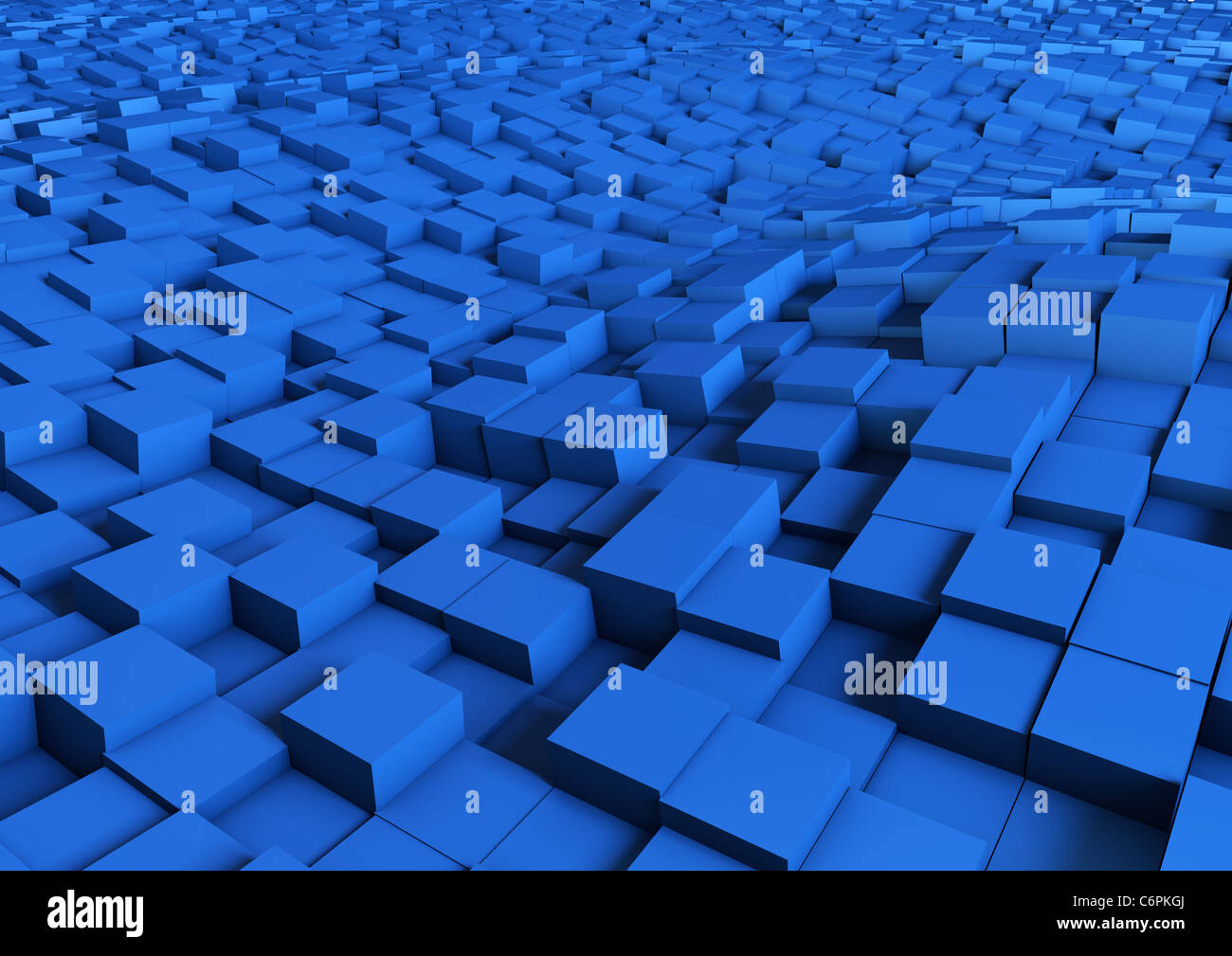 render of a blue wavy cube floor Stock Photo - Alamy