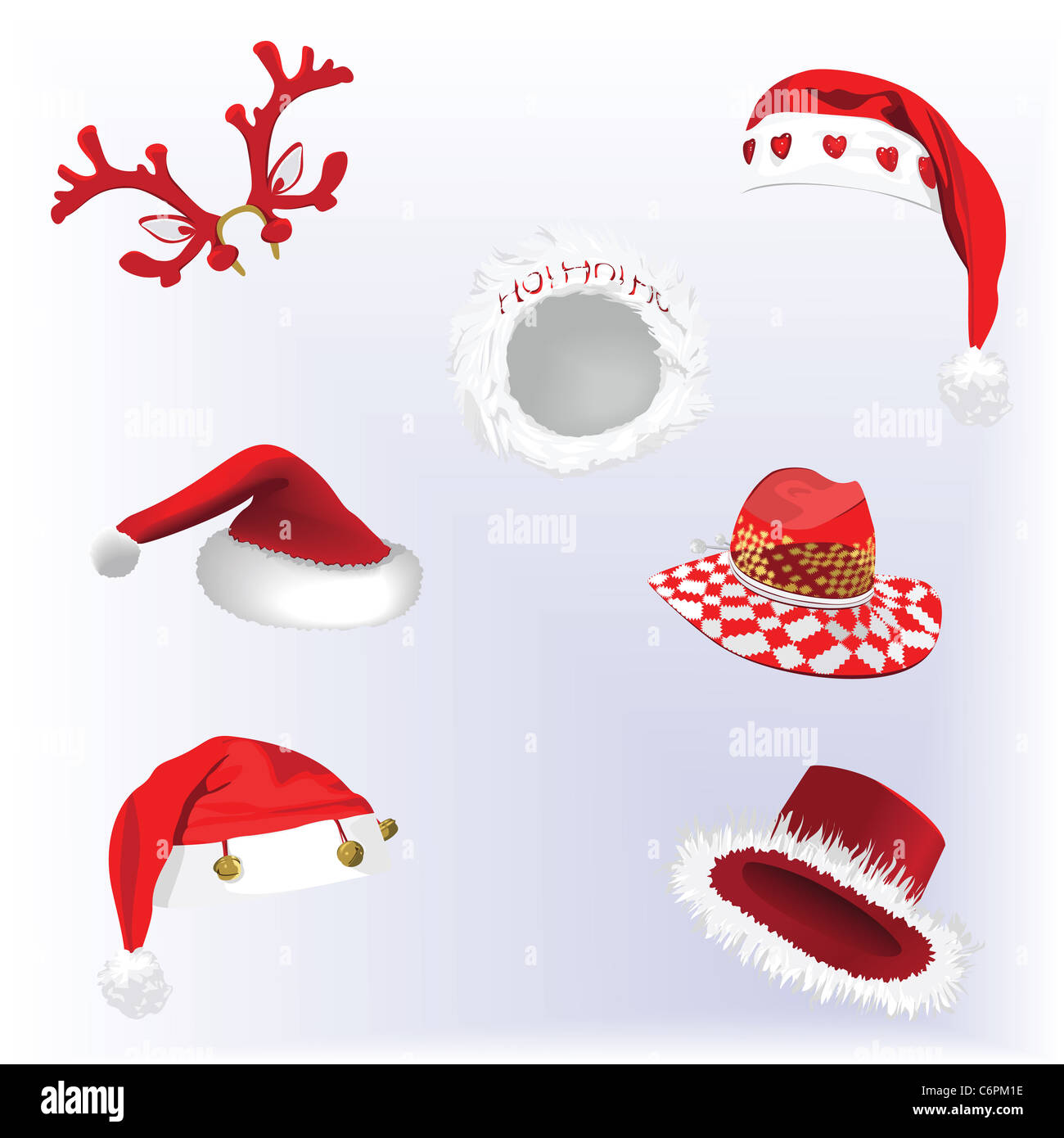 Collection of Christmas hats Stock Photo - Alamy