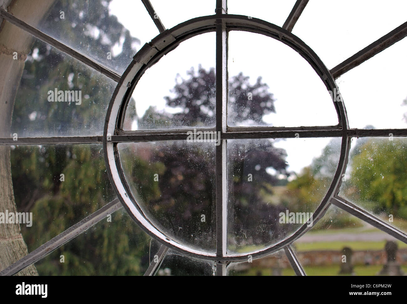 Round window in St. John the Baptist Church, Honiley, Warwickshire ...
